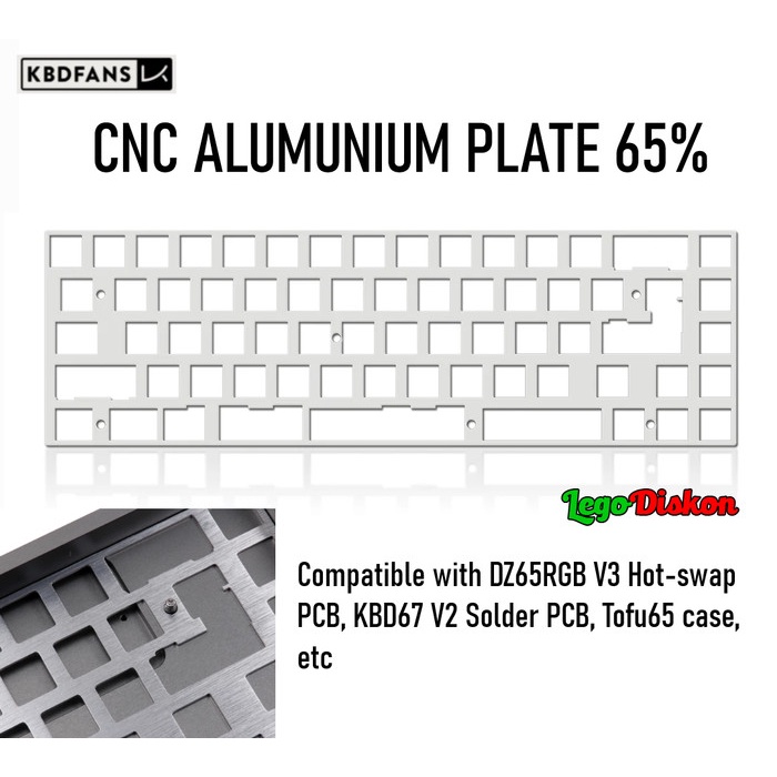 Jual KBDFans CNC Alumunium Plate 65% - Plate Mechanical Keyboard 65 ...