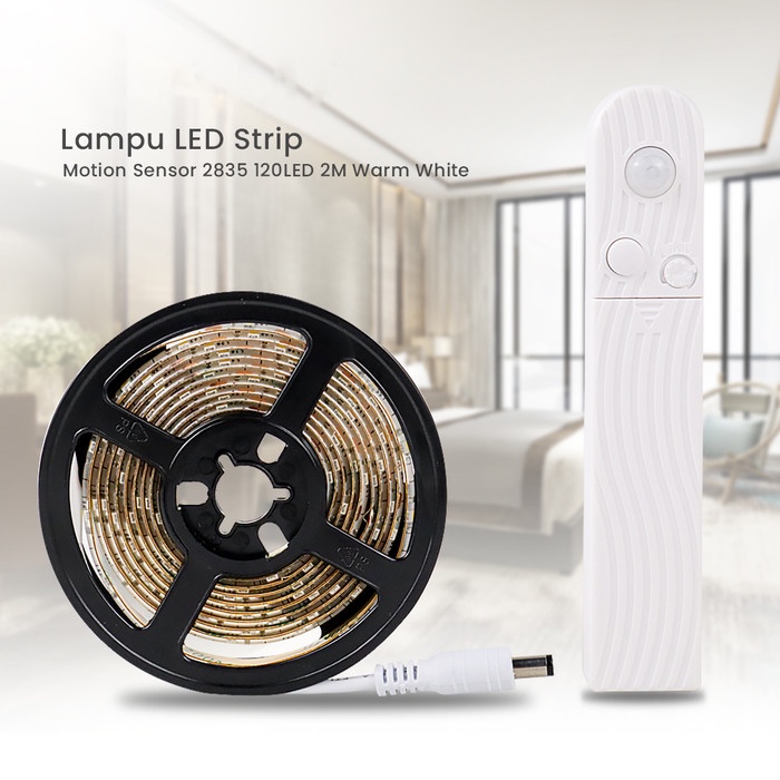 Jual Lampu LED Strip Motion Sensor 2835 120 LED 2 Meter Warm White ...