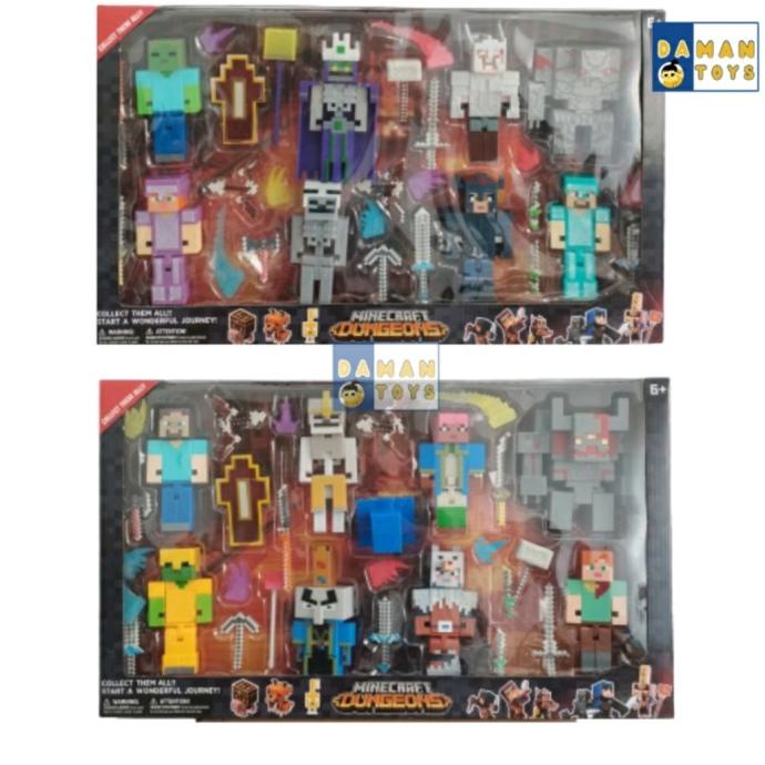 Jual Trend Mainan Figure Minecraft Dungeons Toys Illager Golem Figures ...