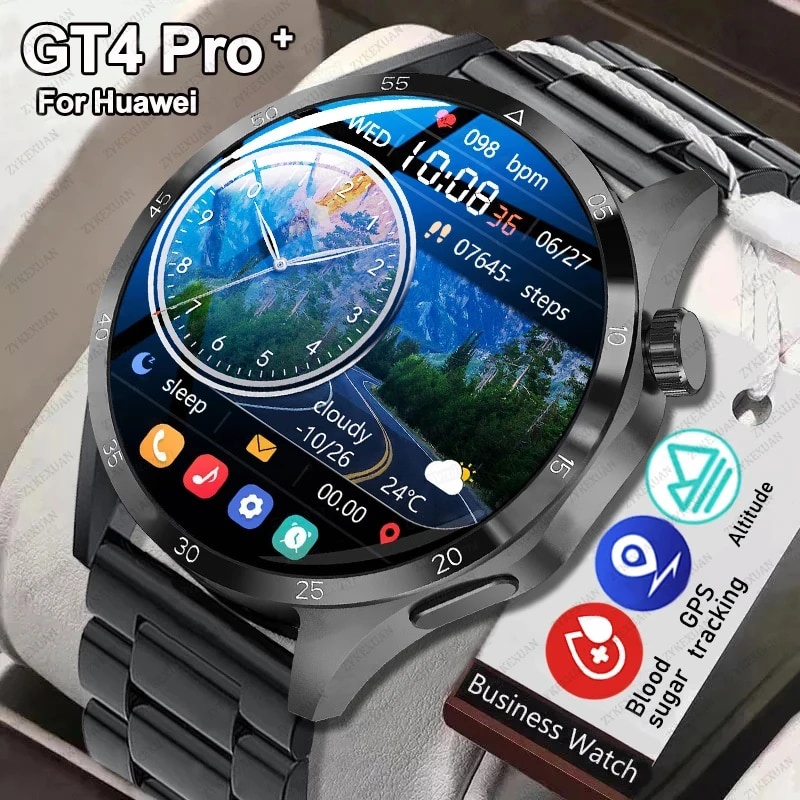 Jual THE BEST For Huawei GT4 Plus Smartwatch Men's AMOLED Screen ...