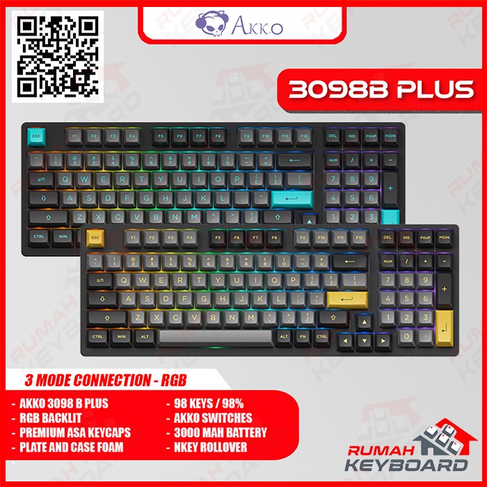 Jual MECHANICAL KEYBOARD - AKKO 3098B PLUS - RGB - 3 MODE - HOTSWAP ...