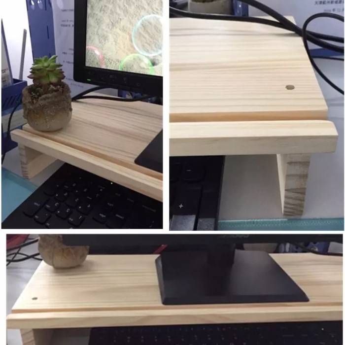 Jual Monitor Stand Kayu, Dudukan Monitor, Rak Monitor Dilengkapi ...