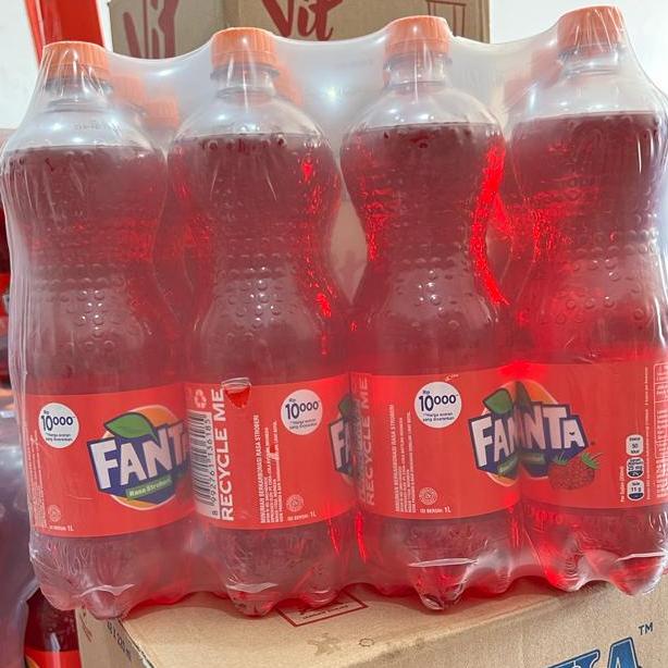 Jual Ready FANTA STRAWBERRY 1 LITER (1L x 12 Botol) | Shopee Indonesia