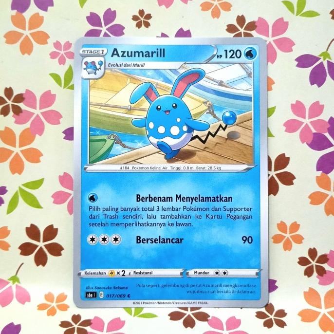 Jual azumarill c s6a | 017/069 pokemon tcg indonesia set 9 | Shopee Indonesia