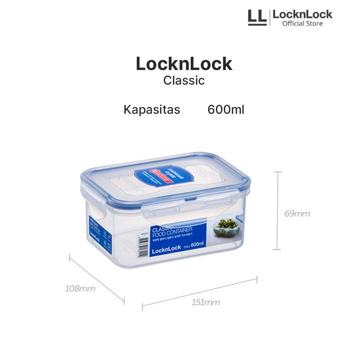 Jual LocknLock Tempat Makan Rectangular Short 600ml - HPL811 | Shopee ...