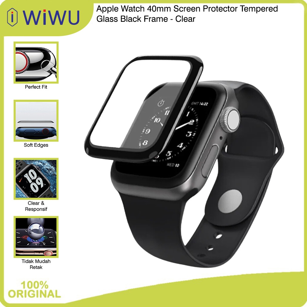 Jual Apple Watch 40mm Screen Protector Tempered Glass Black Frame ...