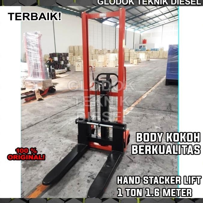 Jual Hand Stacker Lift Manual 2 Ton x 1.6 Meter Alat Angkat Barang ...