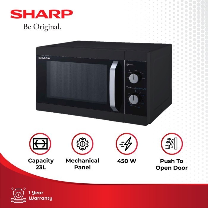 Jual Sharp Microwave Stylish Designed R-223MA-BK Black 23 Liter ...