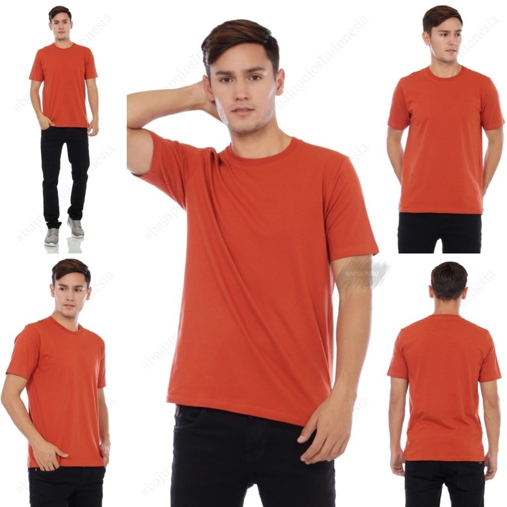 Jual kaos polos merah bata teracotta warna brick baju cowok cewek ...