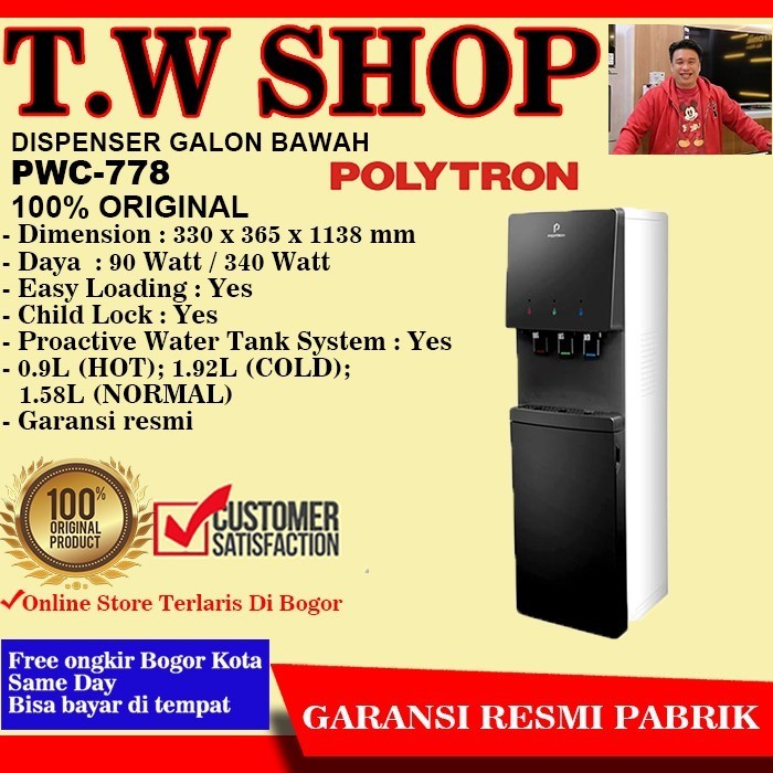 Jual [New Ori] Polytron Pwc 778 W Hydra Bottom Loading Water Dispenser ...