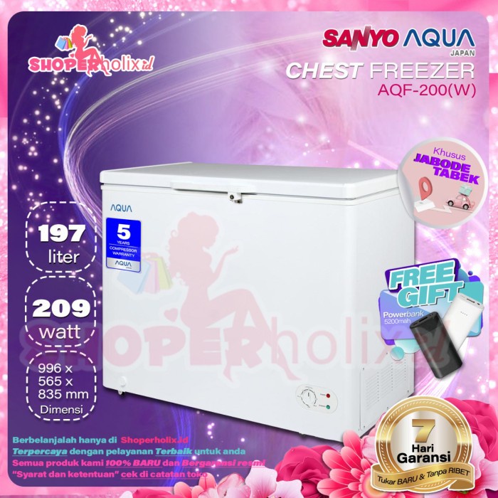 Jual [Baru] Chest Freezer Aqua Sanyo Aqf200W Garansi Resmi Limited ...
