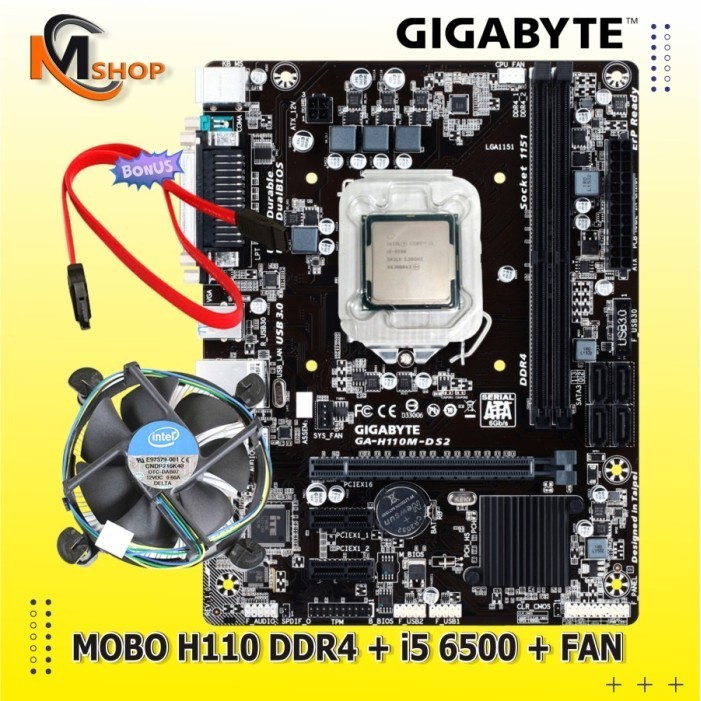 Jual Motherboard Mobo Intel H110 Socket 1151 DDR4 + Processor i5 6500 ...