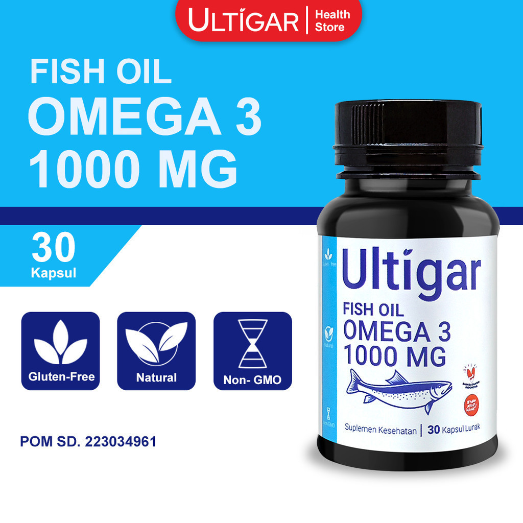 Jual Ultigar Fish Oil Omega 3 1000 mg - Isi 30 Kapsul - Suplemen ...