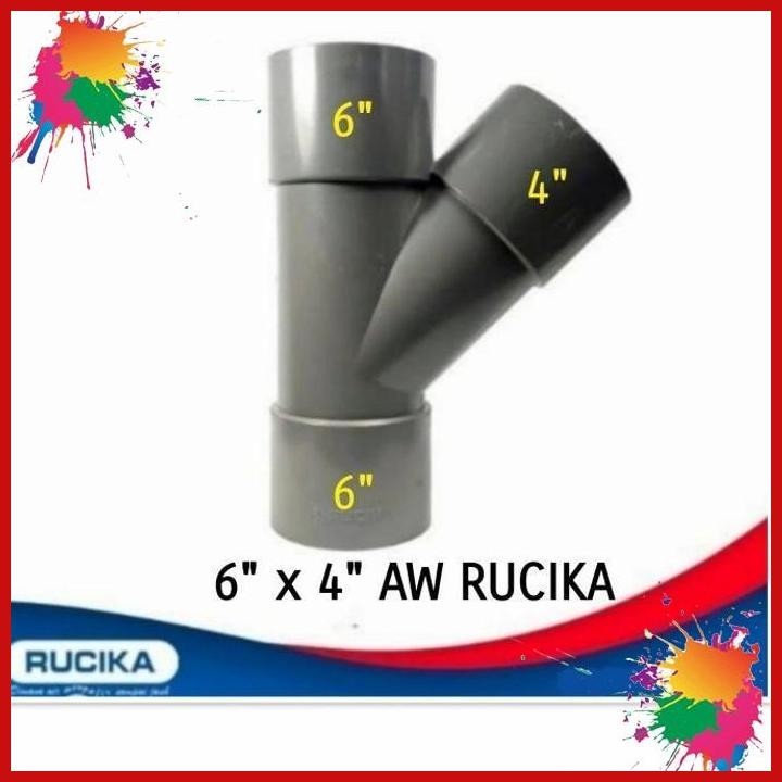 Jual tee y 6x4 / ty / y branch / y-branch 45 derajat pvc rucika 6" x 4 ...