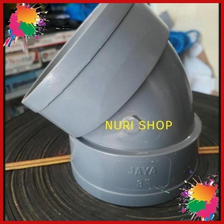 Jual keni/ knee/ elbow 45 derajat pvc 3" d jaya [nur] | Shopee Indonesia