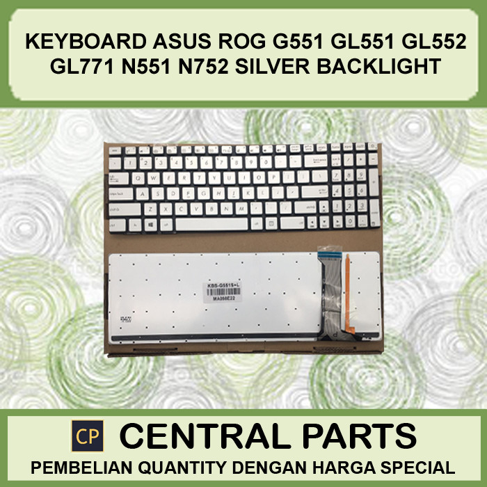 Jual Keyboard Laptop Asus Rog G551 GL551 GL552 GL771 N552 G771 Silver ...