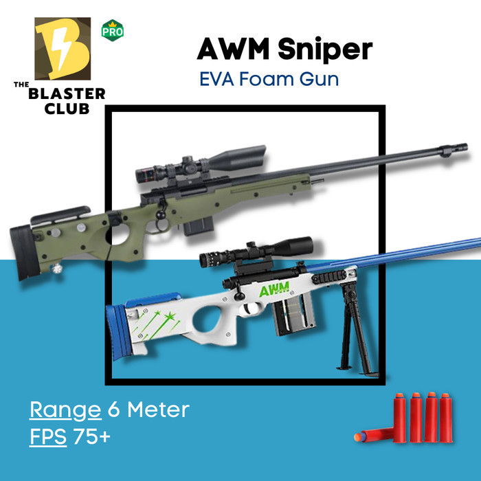 Jual Awm Sniper Pubg Shell Ejecting Soft Bullet Nerf Mainan Spring ...