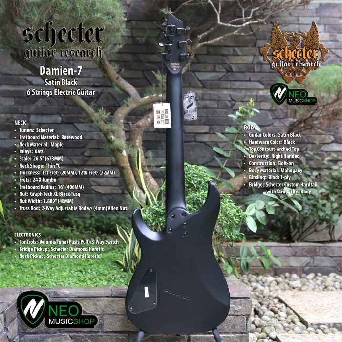 Jual PROMO SCHECTER DAMIEN 7 MULTI SCALE SATIN BLACK 7 STRINGS ELECTRIC ...