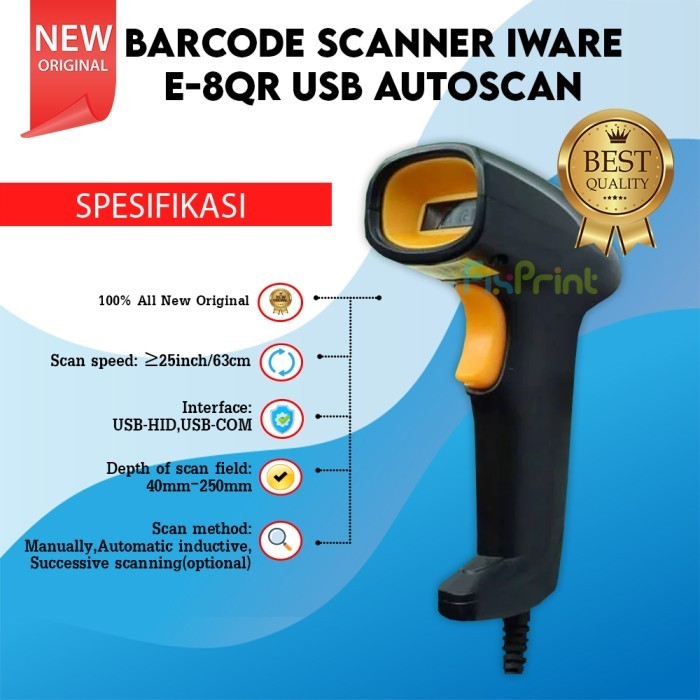 Jual Barcode Scanner 1D 2D Iware E-8Qr Autoscan Usb Interface Fast Scan ...