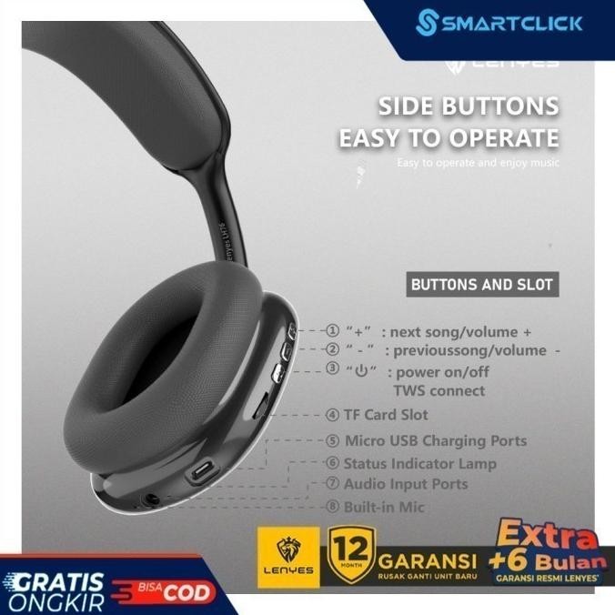 Jual var Stereo Wireless Headset TWS RGB Bluetooth Hi-Fi Lenyes LH76 ...