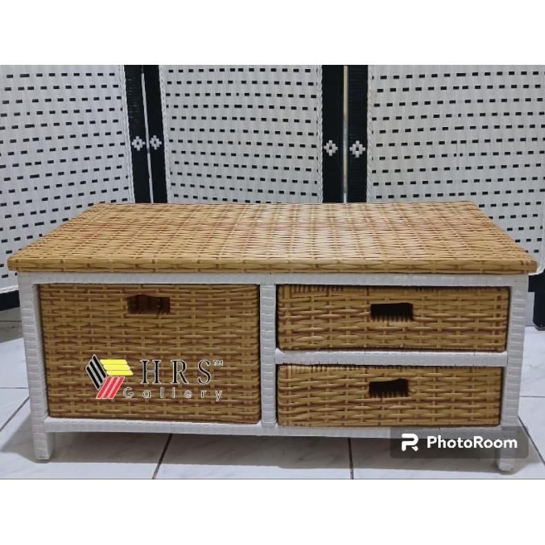 Jual MEJA TV TABUNG 32 INC MININALIS MODERN LEMARI ROTAN SINTETIS LACI ...