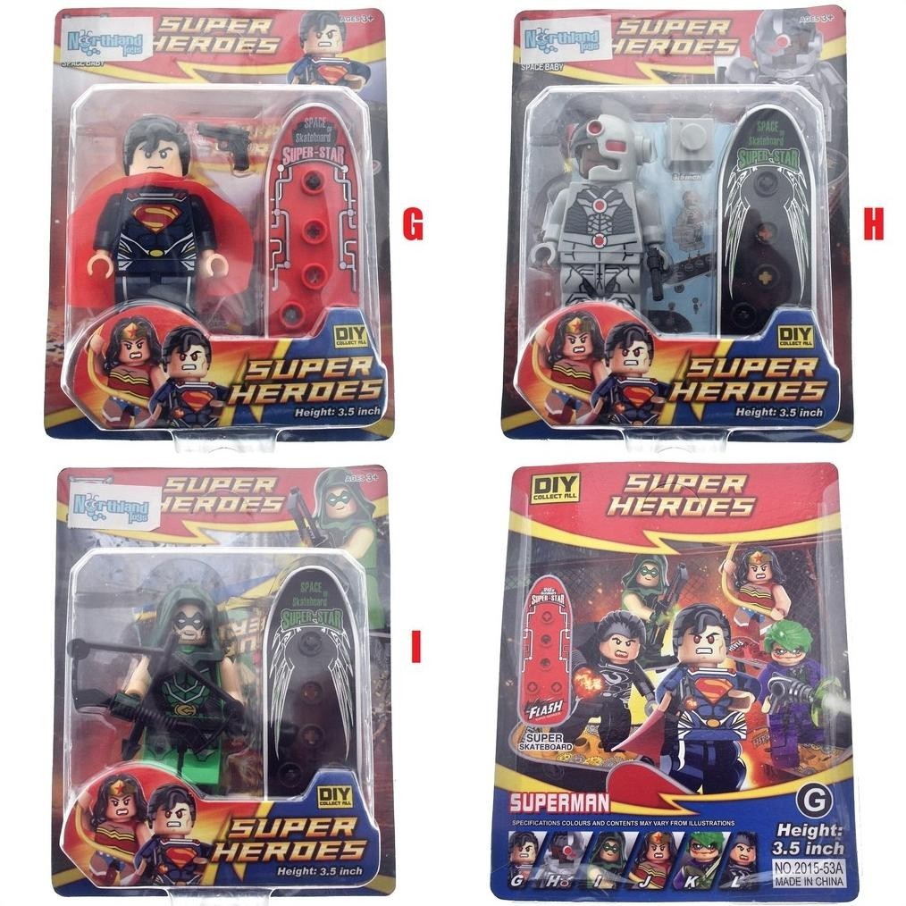 Jual MANTAP Brick Super Heroes Allience Super Skateboard 3,5 Inch | GHI ...