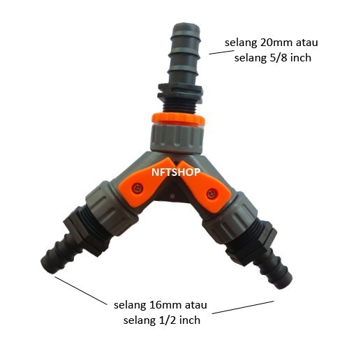 Jual Valve Splitter Cabang 2 Selang 20mm, 5/8 Inch | Shopee Indonesia