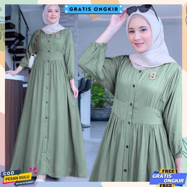 Jual Ukuran S M L Xl Xxl Jumbo Jubah Cewek Muslimah Baj Gamis Lengan ...