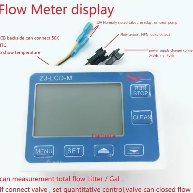 Jual Digital Flow Meter Control Lcd Display+Flow Sensor 1 "+Power ...