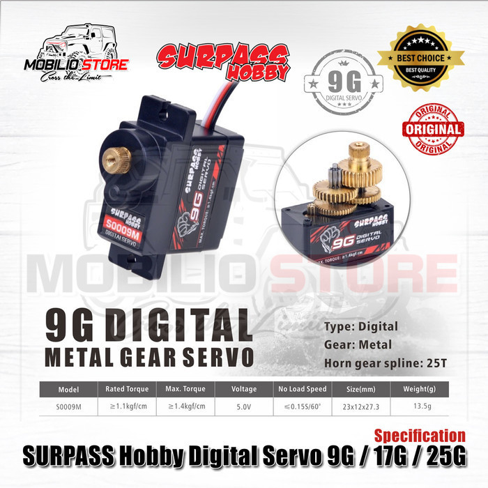 Jual surpass hobby digital servo 9g / 17g / 25g for micro mini servo rc ...
