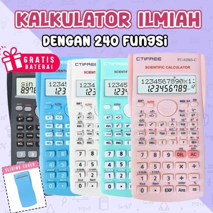 Jual $$] Kalkulator Scientific Calculator Ilmiah 240 Fungsi FC-82MS-C 5 ...