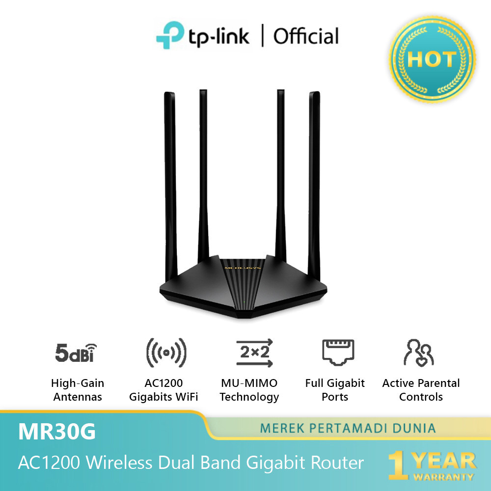 Jual TP-LINK Mercusys MR30G AC1200 Wireless Dual Band Gigabit Router ...