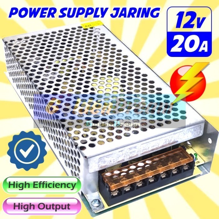 Jual Power Supply 12v 20A Jaring Trafo DC 12 v 20 A Adaptor PSU 220v Dinamo | Shopee Indonesia