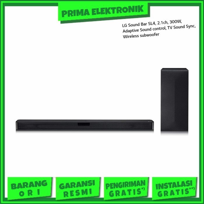 Jual LG SL4 WIRELESS SOUNDBAR 2.1 CHANNEL 300 WATT SOUND BAR USB ...