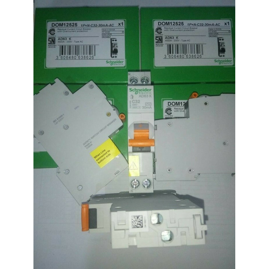 Jual RCBO ( MCB + ELCB ) antikontak Schneider 6A, 10A, 16A dan 20A ...