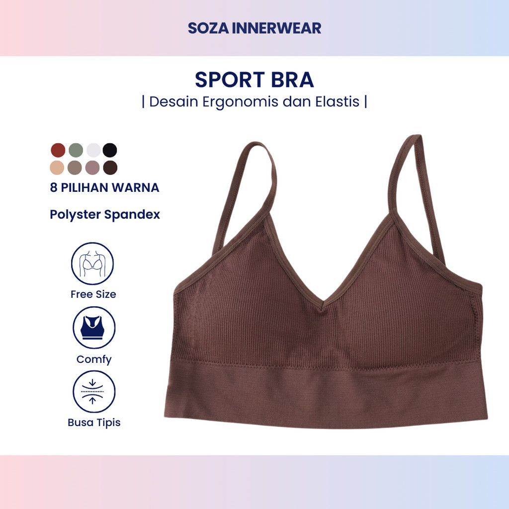 Jual Sport Bra Bahan Katun 606 Tanpa Kawat Tanpa Pengait Anti Slip Tali ...