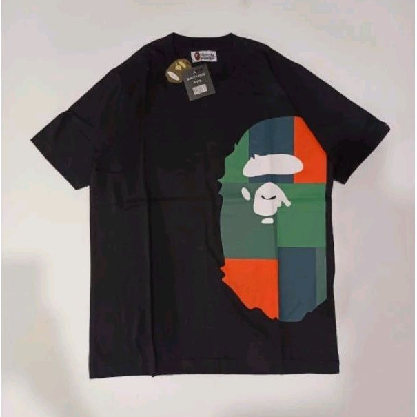 Jual Aape A Bathing Ape Bape Color Block Side Big Ape Head Hitam ...