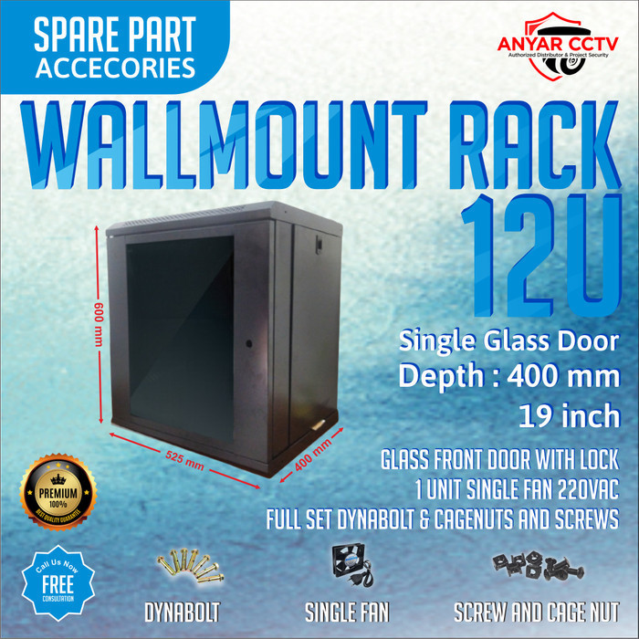 Jual Wallmount Rackmount 12U, Rak Server Single Door 12U | Shopee Indonesia
