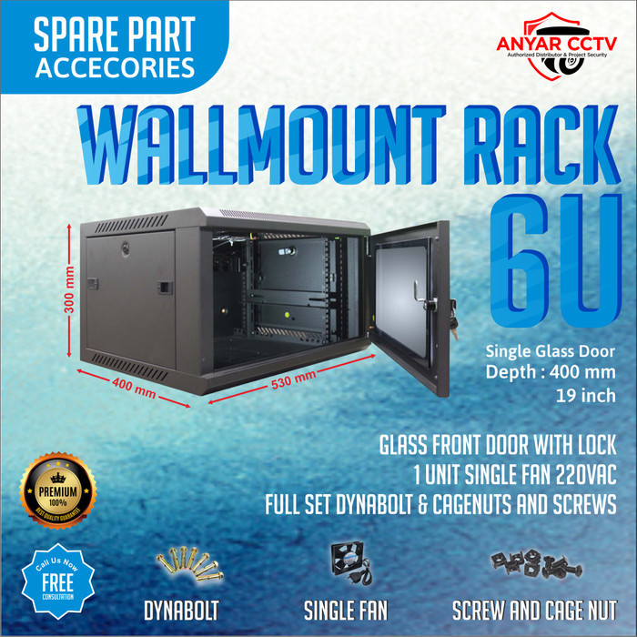 Jual Wallmount Rackmount 6U, Rak Server Single Door 6U | Shopee Indonesia