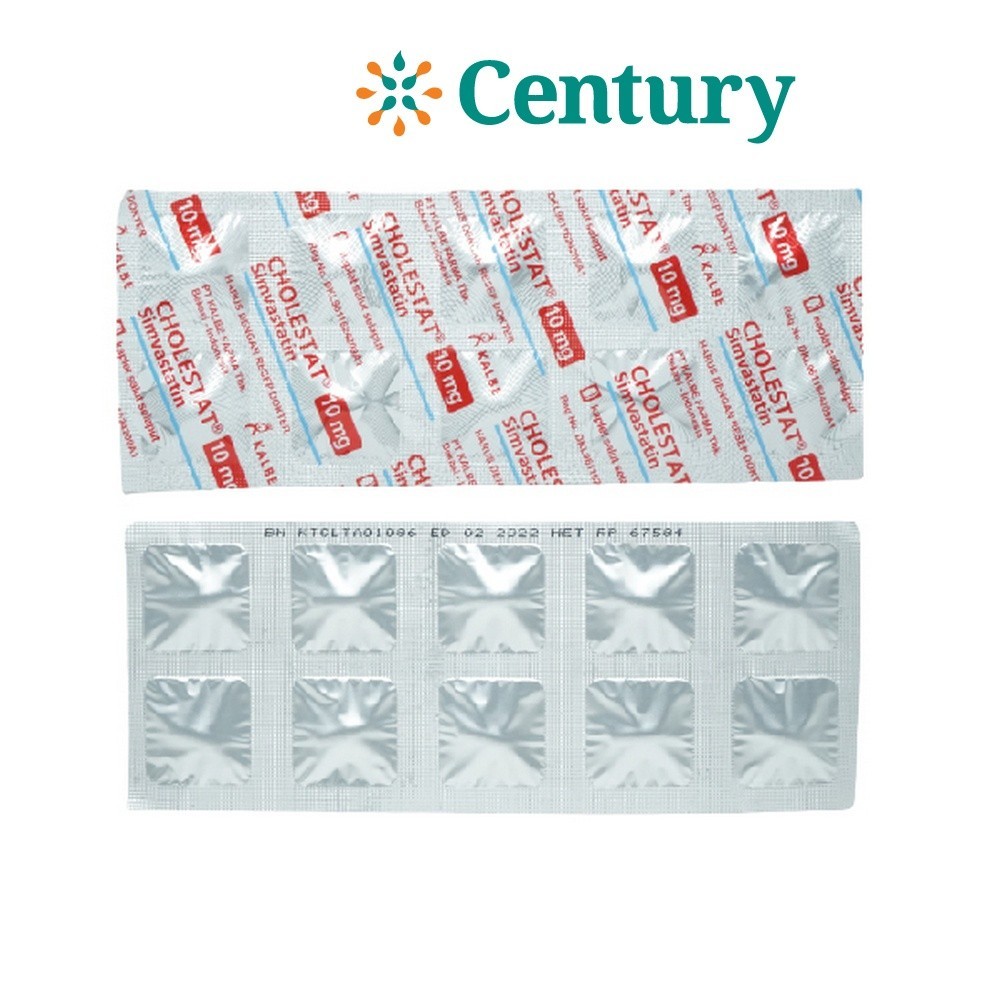 Jual CHOLESTAT 10MG 1 STRIP ISI 10 TABLET / SIMVASTATIN / OBAT ...