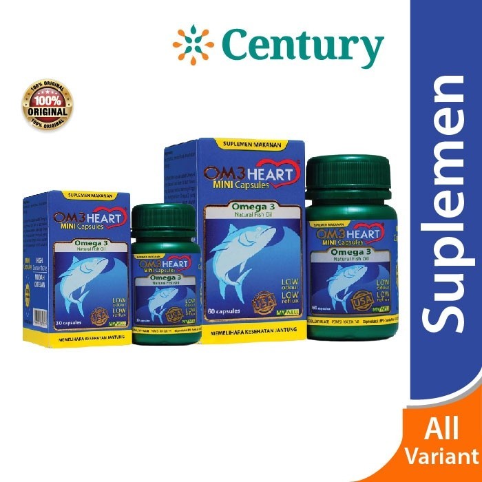 Jual Om3 Heart Omega 3 isi 30 dan 60 Kapsul/Omega 3/EPA/DHA/MINYAK IKAN ...