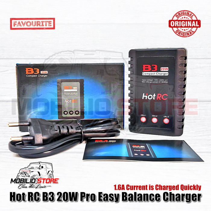 Jual Battery Compact Charger HotRC B3 20W Pro Easy Balance Charger 2S ...