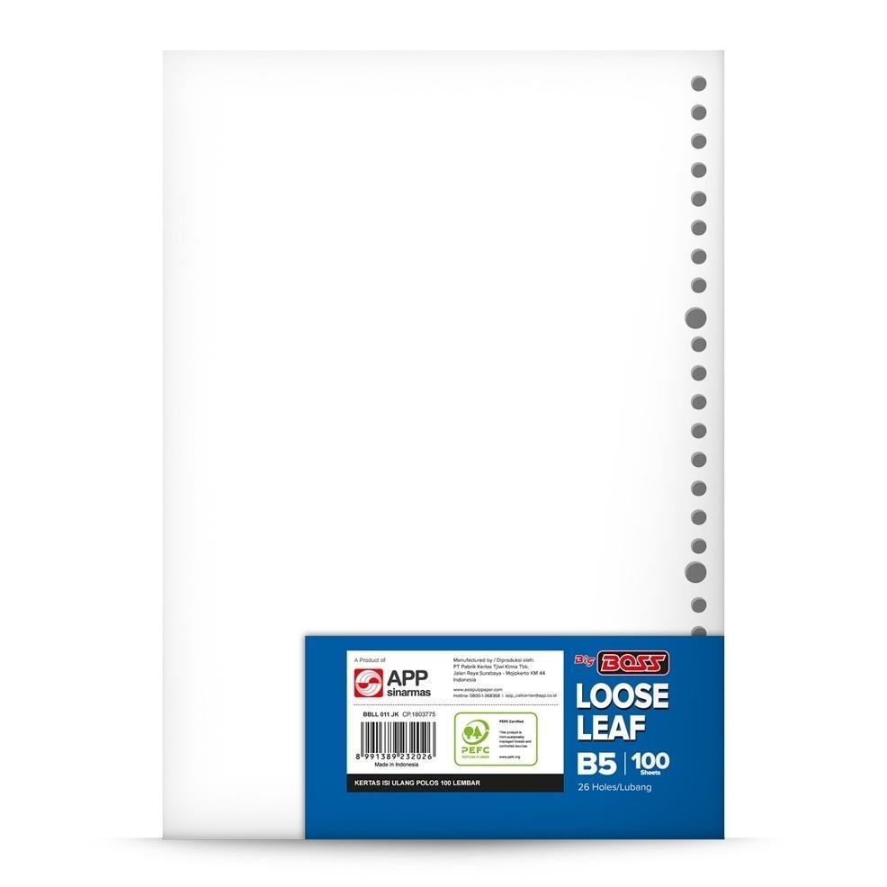 Jual Grosir Loose Leaf B5 Isi 100 Lembar Kertas Binder Kertas File B5 26 Ring Polos | Shopee ...