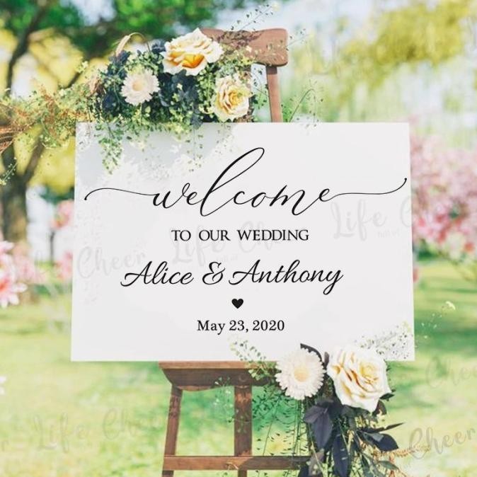 Jual Welcome Sign Board Wedding Engagement Huruf Timbul Papan Akrilik ...
