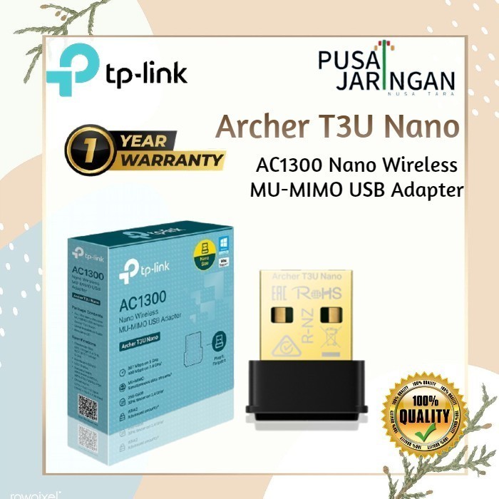 Jual Promo TP-LINK ARCHER T3U NANO AC1300 MU MIMO Wireless-USB Adapter ...