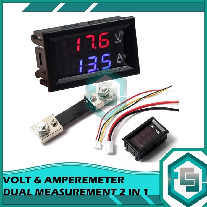 Jual DIGITAL DUAL MINI VOLTMETER 100V AMPEREMETER 100A | Shopee Indonesia