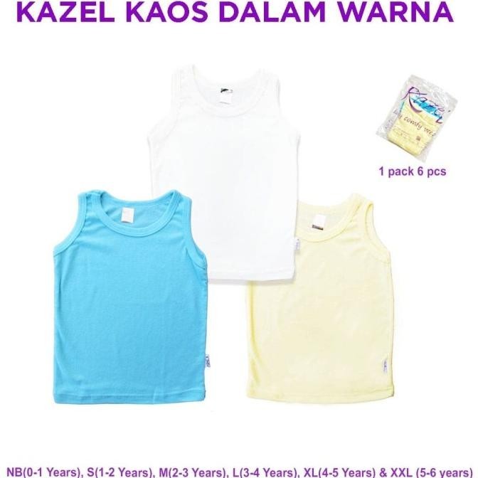 Jual New Kazel Singlet Kaos Dalam Polos Warna 6In1 Nb S Limited Edition | Shopee Indonesia