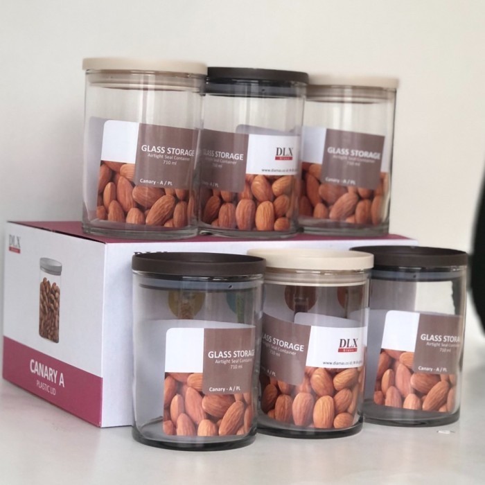 Jual Toples Kaca Canary Kedap Udara Set (6 Pcs) Ukuran 710 Ml | Shopee Indonesia