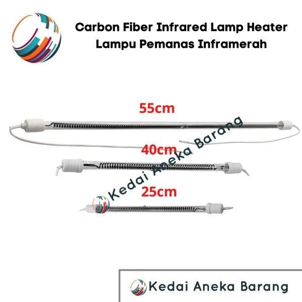 Jual Lampu Carbon Fiber Lamp 220V AC 55cm 300W 20mm Infrared Pemanas ...