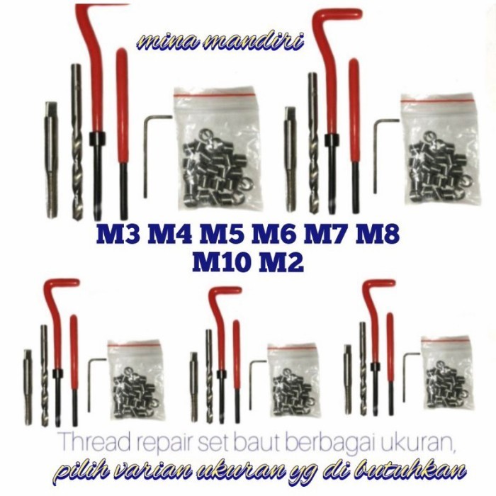 Jual Recoil Set M3 M4 M5 M6 M7 M8 M10 Set Tap Bor Handle Dll.Perbaikan Drat | Shopee Indonesia